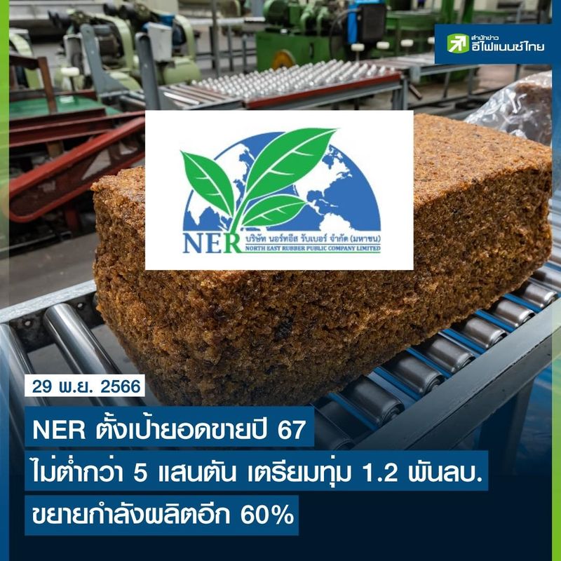 [efinanceThai - สำนักข่าวหุ้น และการลงทุน] NER ตั้งเป้ายอดขายปี 67 ไม่ต่ำกว่า 5 แสนตัน เตรียม ...