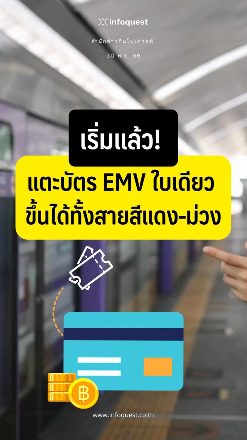 [InfoQuestNews - สำนักข่าวอินโฟเควสท์] เริ่มแล้ว! แตะบัตร EMV ใบเดียว ...
