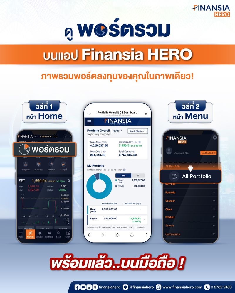 [Finansia HERO] พร้อมแล้วบนมือถือ ! ดูสรุปภาพรวมพอร์ตลงทุนของคุณ บนแอป ...