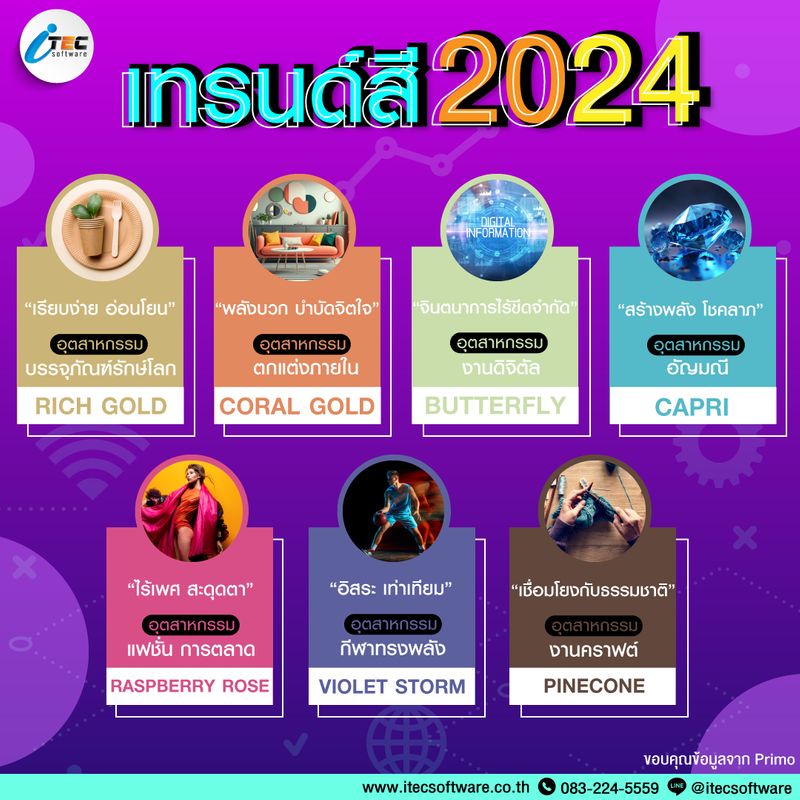 [ITEC Software] 7 เทรนด์สีปีหน้า 2024 สีไหนใช้กับงานแบบไหน ธุรกิจอะไรบ้าง!