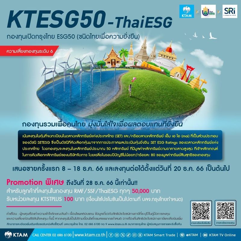 [Krungthai Asset Management] จับเทรนด์หุ้นไทย ตัวใหญ่ในกลุ่ม ESG กองทุนเปิดกรุงไทย ESG50 (ชนิด ...