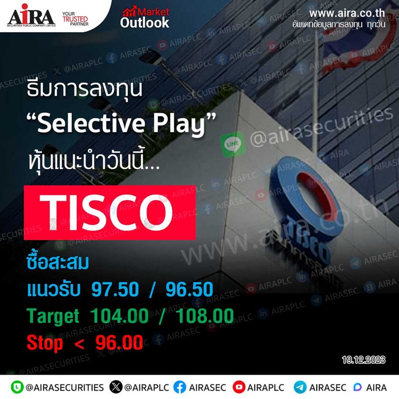 [AIRA SECURITIES] AIRA Market Outlook (19.12.2023) น้ำมัน & พี่เดล...คาดตลาดวันนี้ “Sideways ...