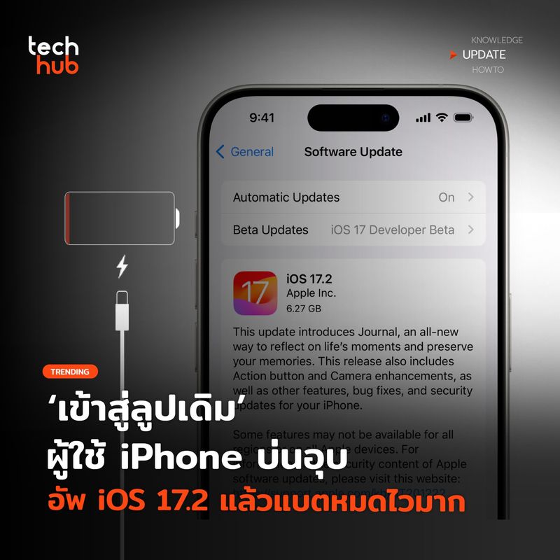 [Techhub] ยิ่งอัพ ยิ่งหมดวุ้ย ดูเหมือนว่าการอัปเดต iOS 17.2 ของ Apple กำลังสร้าง ความหายนะให้กับ ...