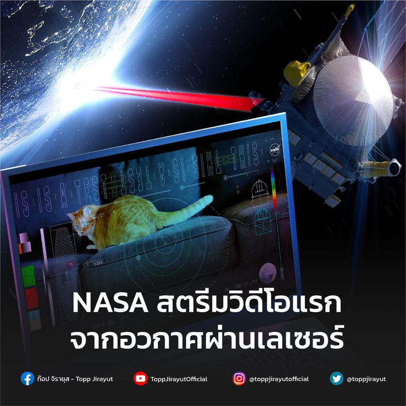 [ท๊อป จิรายุส ทรัพย์ศรีโสภา - Topp Jirayut Srupsris] NASA สตรีมวิดีโอแรกจากอวกาศผ่านเลเซอร์ NASA ...