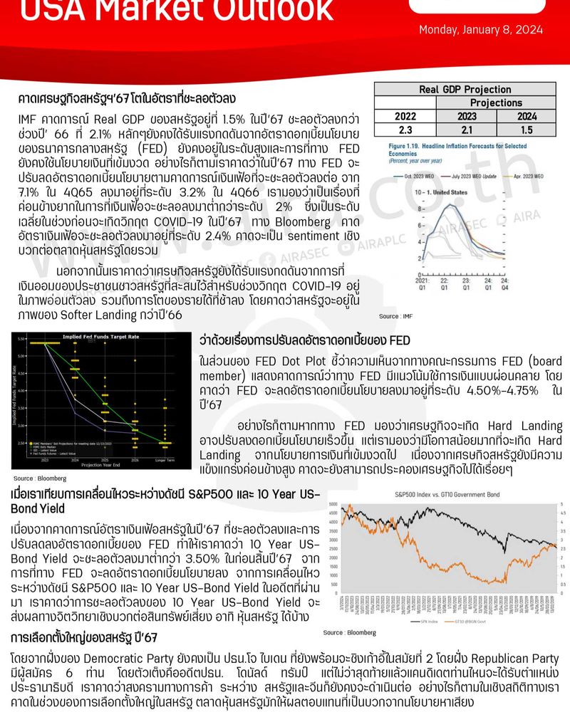 [AIRA SECURITIES] AIRA Yearly Global Market outlook 2024 (08.01.2024) USA Market Outlook
