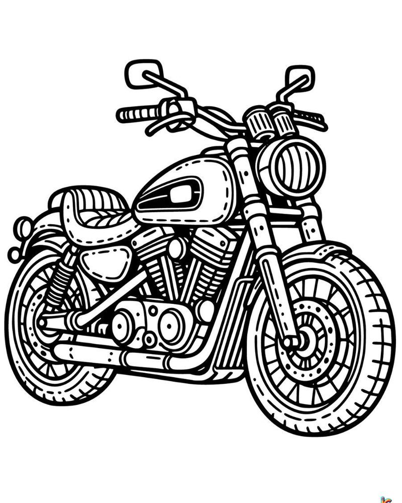 [Free Coloring Pages - ColoringPagesKC] Motorcycle Coloring Pages ...