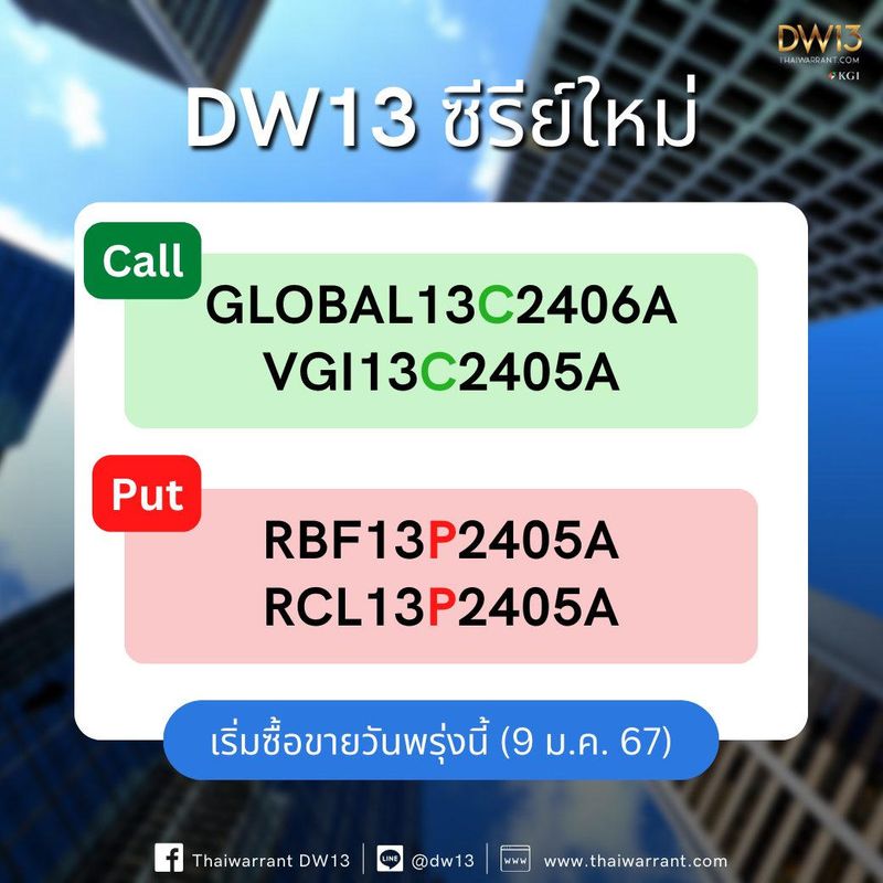 [@Newss] 🆕DW13 ซีรีย์ใหม่ล่าสุด! 💚GLOBAL13C2406A 💚VGI13C2405A ...