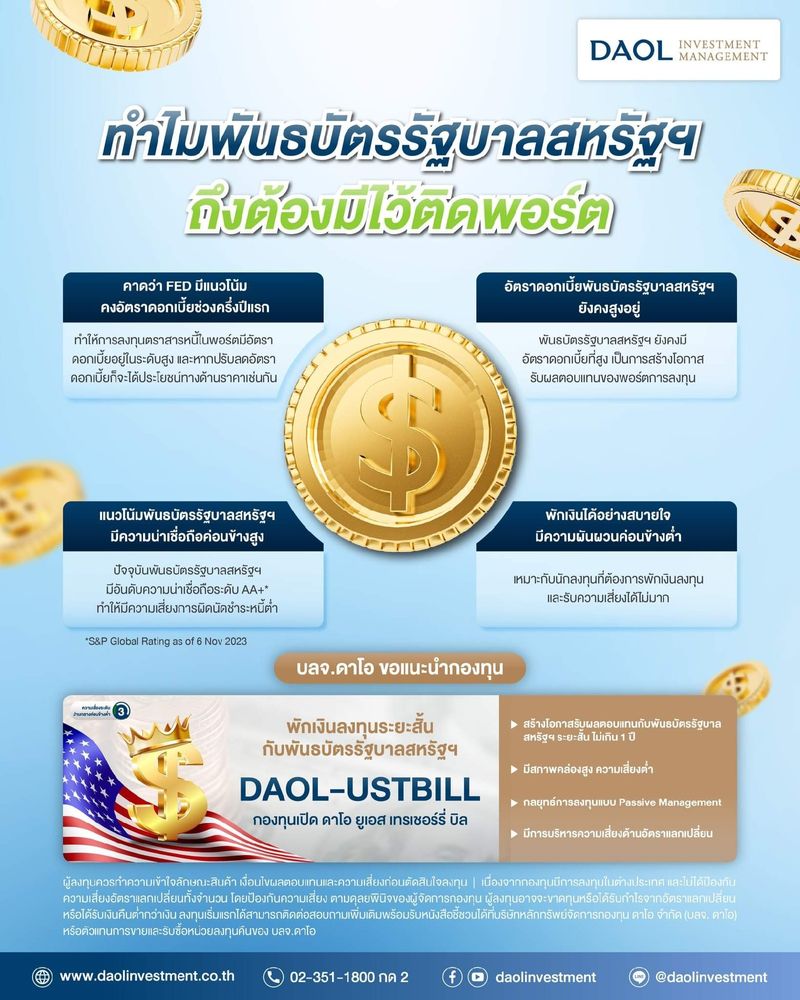 [DAOL INVESTMENT MANAGEMENT] ทำไมพันธบัตรรัฐบาลสหรัฐฯ ถึงต้องมีไว้ติด ...