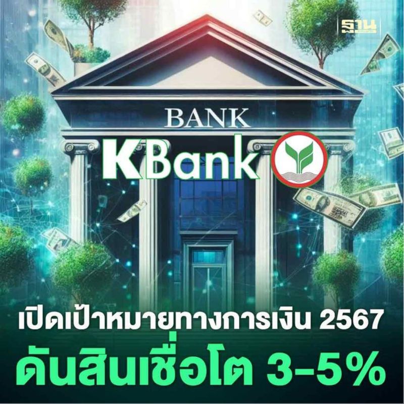 [ฐานเศรษฐกิจ_Thansettakij] KBANK แจ้งเป้าหมายทางการเงินปี 2567 ดันสินเชื่อโต 3-5% - NIM 3.66% ...