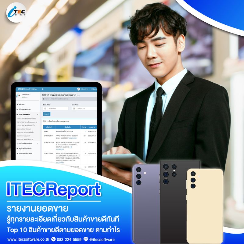 [ITEC Software] ไม่ว่าจะ Smartphone รุ่นไหน ก็สามารถดู ITECReport รายงานยอดขายออนไลน์ได้สะดวก ...