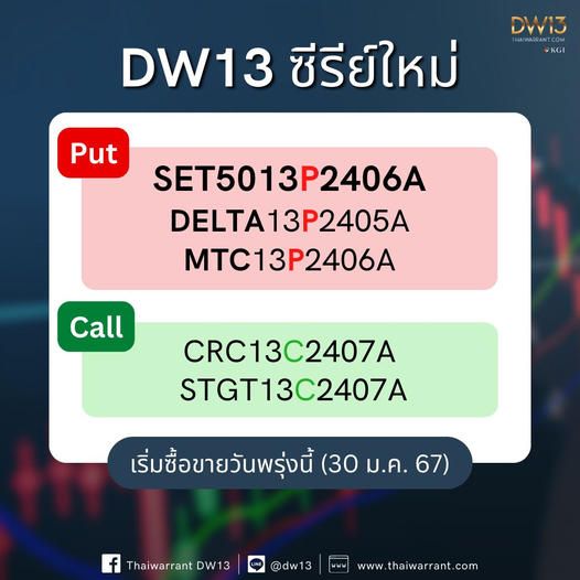 [@Newss] 🆕DW13 ซีรีย์ใหม่ล่าสุด! ️ SET5013P2406A ️ DELTA13P2405A ️ MTC13P2406A