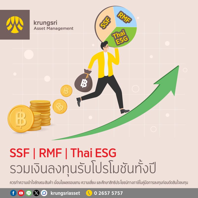 [Krungsri Asset Management] SSF/ RMF/ Thai ESG รวมเงินลงทุนรับโปรโมชันทั้งปี SSF/ RMF/ Thai ESG ...