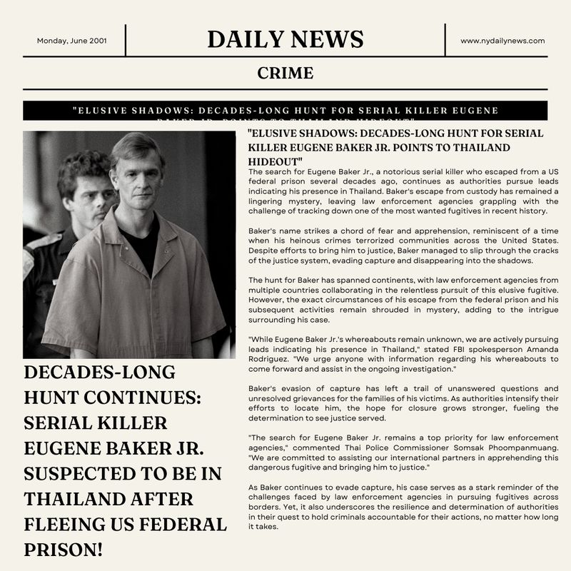 [Thai PR] Decades on the Run: The Capture of Fugitive Eugene Baker Jr ...