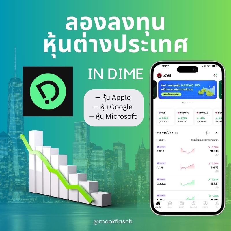 [มุกอยากเขียน] ลองลงทุนหุ้นต่างประเทศ 📈 ซื้อหุ้นต่างประเทศง่ายๆที่แอพ ...