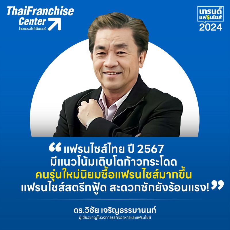 [ThaiFranchiseCenter] แฟรนไชส์ไทย ปี 2567 มีแนวโน้มเติบโตก้าวกระโดด คนรุ่นใหม่นิยมซื้อแฟรนไชส์ ...