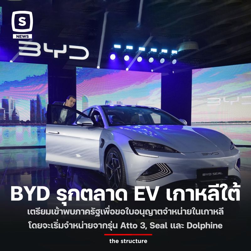 [The Structure] BYD รุกตลาด EV เกาหลีใต้ เตรียมเข้าพบภาครัฐเพื่อขอใบอนุญาตจำหน่ายในเกาหลี โดยจะ ...