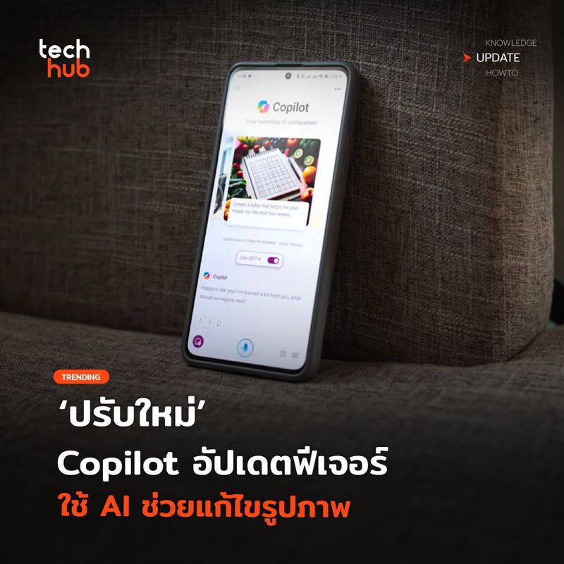 [Techhub] ลองใช้กันยัง.. หากใครเคยใช้ Microsoft Copilot จะเข้าใจว่า หน้าแรกของระบบมันดูรก ๆ เนอะ ...