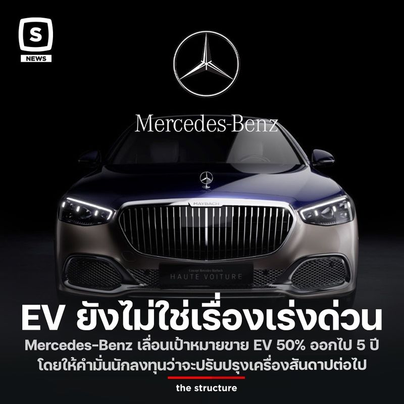 [The Structure] EV ยังไม่ใช่เรื่องเร่งด่วน Mercedes-Benz เลื่อนเป้าหมายขาย EV 50% ออกไป 5 ปี โดย ...