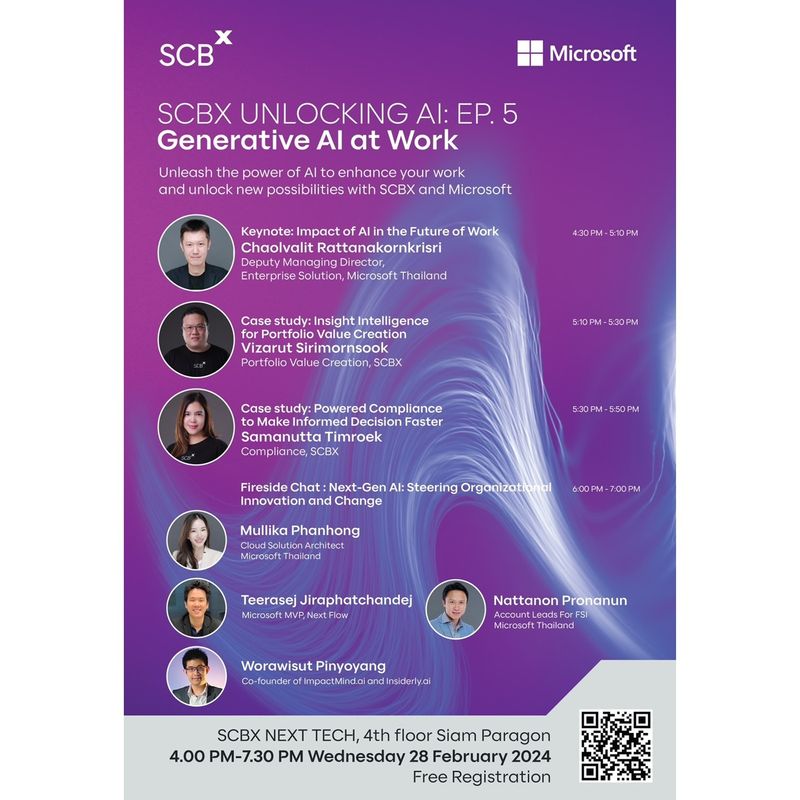 [SCB Thailand] What can Generative AI do for you at work? SCBX และ Microsoft ร่วมมือกันจัดสัมมนา ...