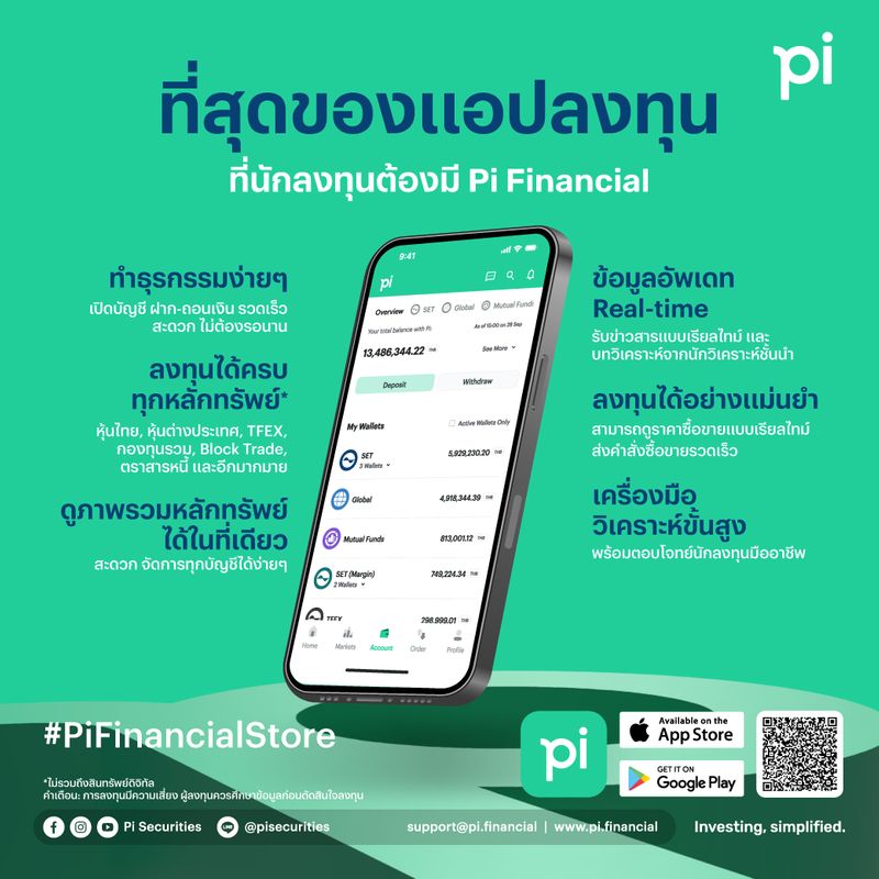 [Pi Securities] ที่สุดของแอปลงทุน Pi Financial 📈📲 . ให้การลงทุนเป็นเรื่องง่าย กับ 6 ฟีเจอร์ ที่ ...