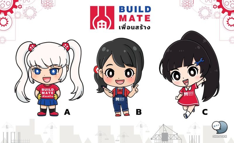 [ChatStick - ออกแบบสติ๊กเกอร์ไลน์ และ สร้างแบรนด์] มาสคอต Buildmate ...