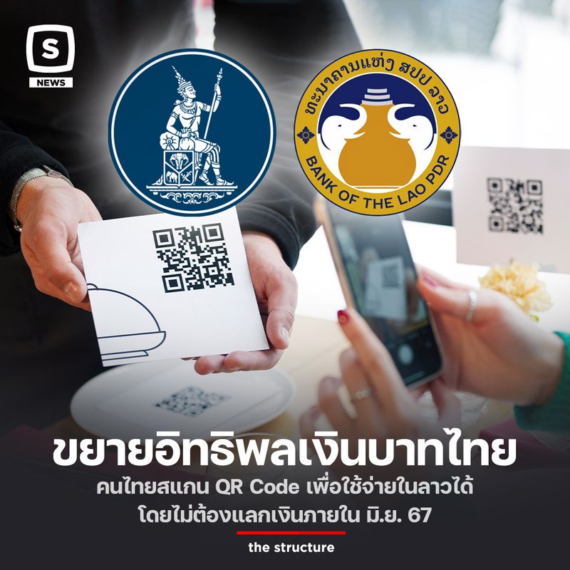[The Structure] ขยายอิทธิพลเงินบาทไทย คนไทยสแกน QR Code เพื่อใช้จ่ายในลาวได้ โดยไม่ต้องแลกเงิน ...