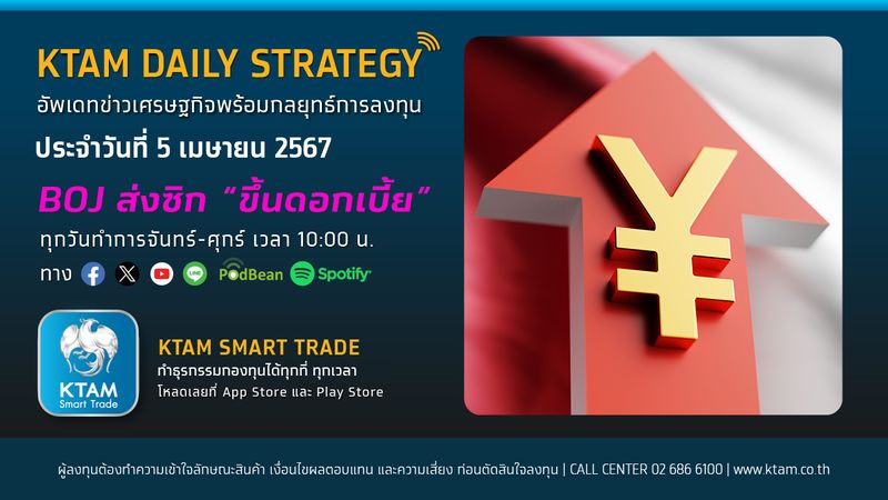 [Krungthai Asset Management] BOJ ส่งซิก “ขึ้นดอกเบี้ย” I KTAM Daily Strategy 5 เม.ย. 2567 : สรุป ...
