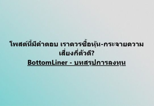 [สรุปหุ้น กองทุน ต่างประเทศ - BottomLiners] ซื้อหุ้น-กระจายความเสี่ยง กี่ตัวดี เขียนโดย ...