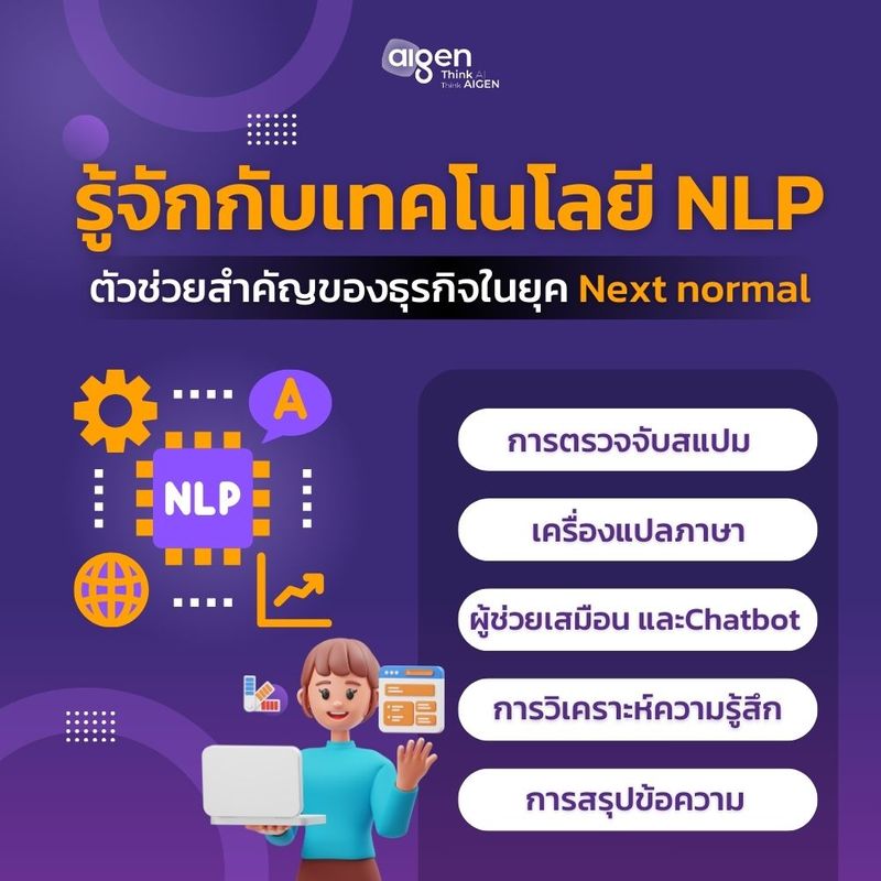 [AI GEN : ไอเจ็น] รู้จักกับเทคโนโลยี NLP ตัวช่วยสำคัญของธุรกิจในยุค Next normal อ่านบทความฉบับ ...