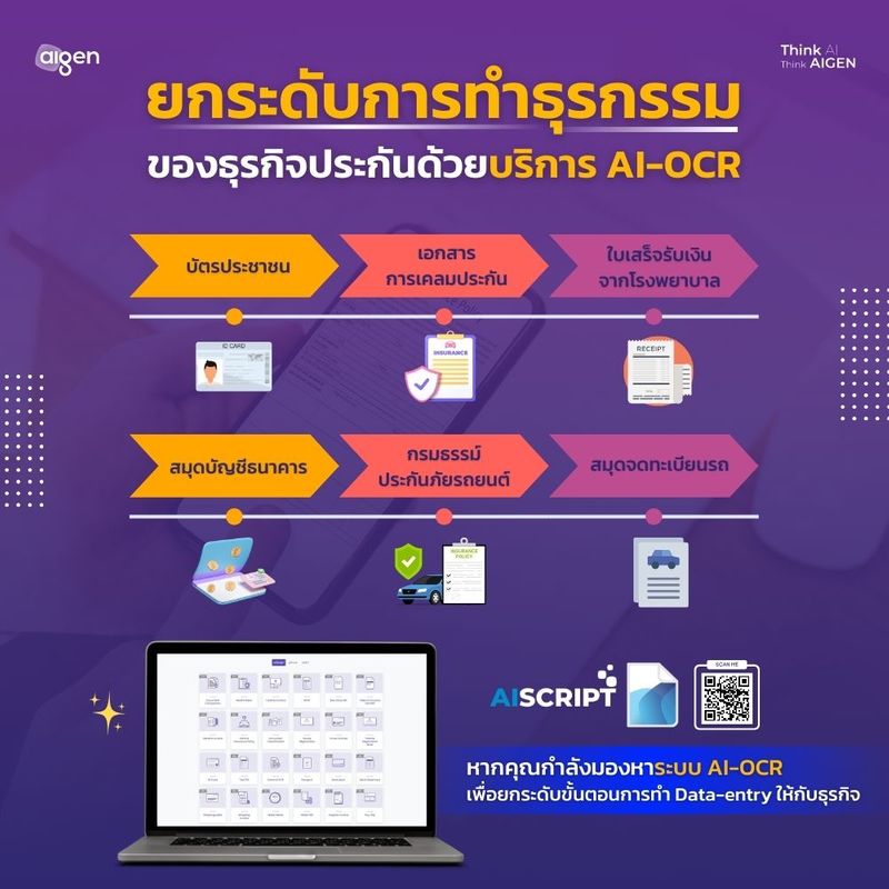 [AI GEN : ไอเจ็น] ยกระดับการทำธุรกรรมของธุรกิจประกันด้วยบริการ AI-OCR อ่านบทความฉบับเต็มคลิก ...