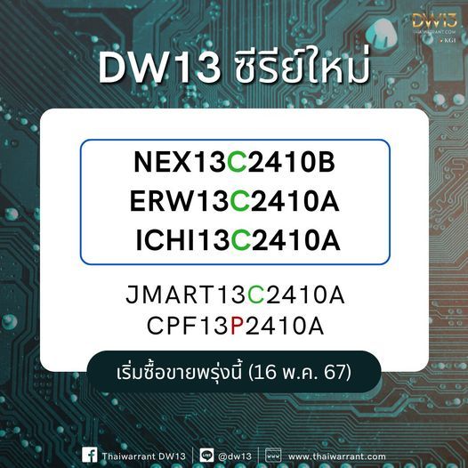 [@Newss] 🆕DW13 ซีรีย์ใหม่ล่าสุด! 💚NEX13C2410B 💚ERW13C2410A 💚ICHI13C2410A JMART13C2410A CPF13P2410A