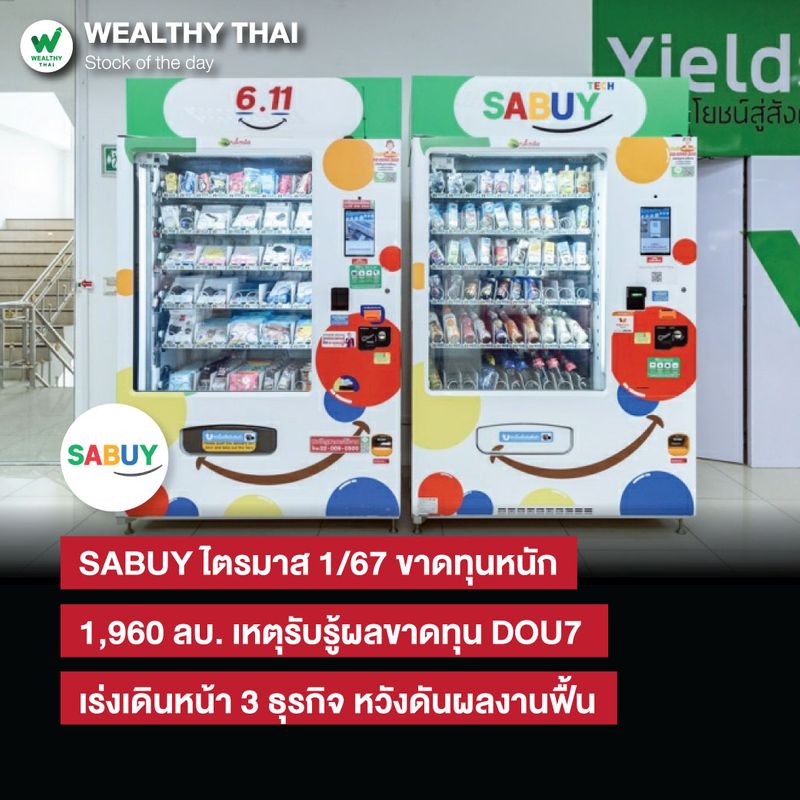 [Wealthy Thai] SABUY ไตรมาส 1/67 ขาดทุนหนัก 1,960 ลบ. เหตุรับรู้ผลขาดทุน DOU7 เร่งเดินหน้า 3 ...