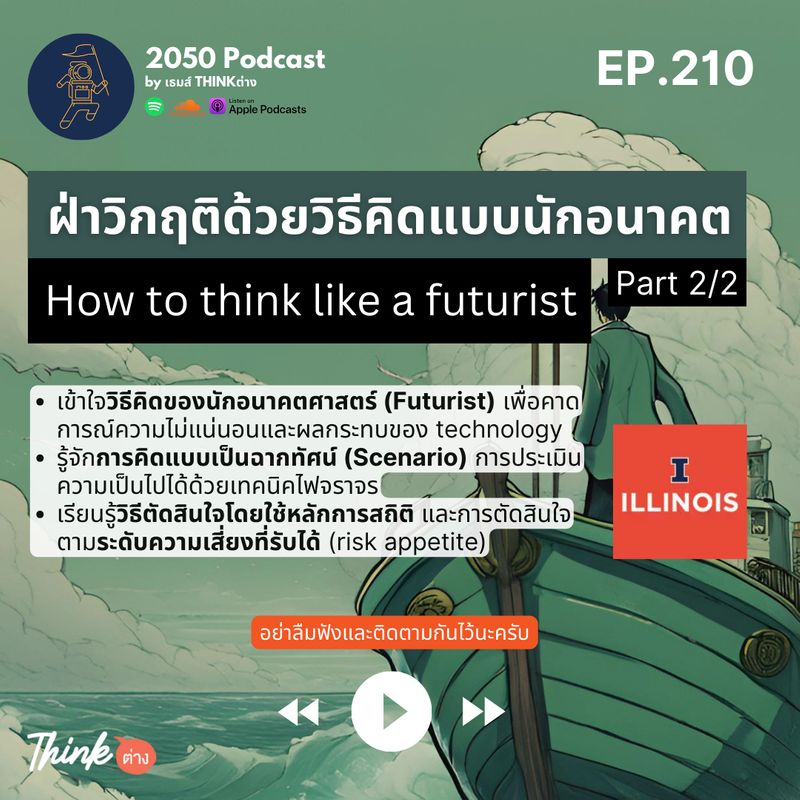 [เธมส์ THINKต่าง] How to think like a futurist ฝ่าวิกฤติด้วยวิธีคิดแบบนักอนาคต Part 2/2 | 2050 ...