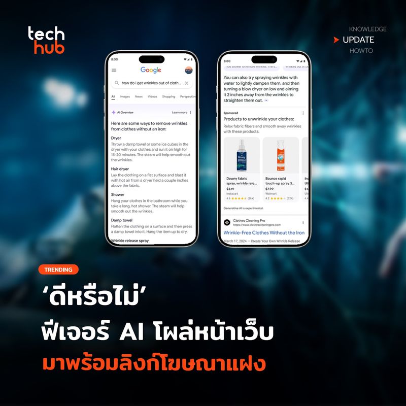 [Techhub] ตอนนี้ Google ได้พยายามนำ AI มาใส่ในบริการของตัวเองจนเกือบหมดแล้ว แน่นอนว่าบริการยอด ...