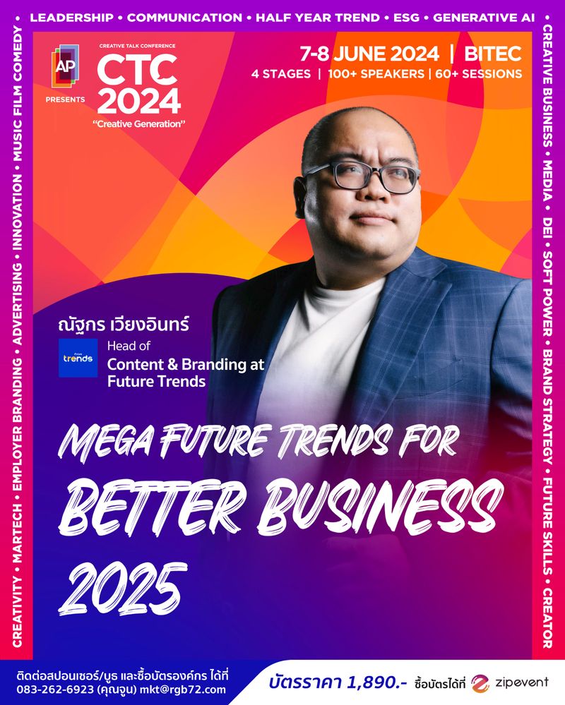 [CREATIVE TALK] Session: Mega Future Trends for Better Business 2025 โดยคุณณัฐกร เวียงอินทร์ ...