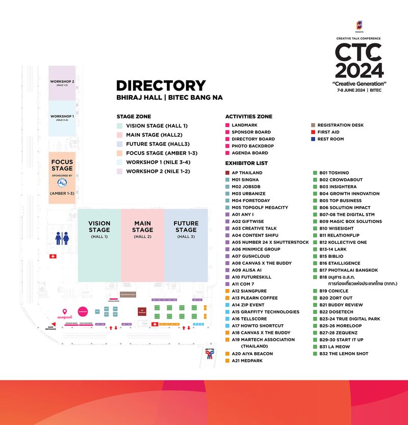 [CREATIVE TALK] เปิดผังทางเดินงาน CTC2024 ใครมางานแล้วไม่รู้จะไปห้องไหน ...