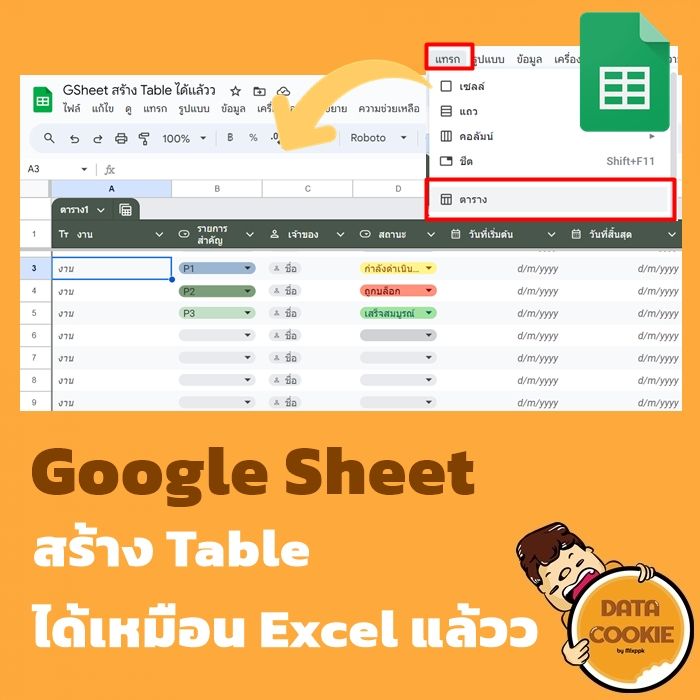 [Datacookie] GoogleSheetสร้างTableได้เหมือนExcelแล้วว 😅 เป็นฟังก์ชันที่แอดคุ้กกี้🍪ไม่เข้าใจว่า ...