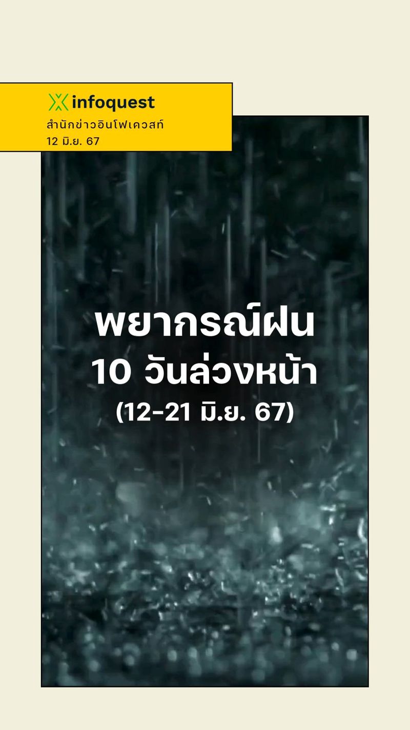 [InfoQuestNews - สำนักข่าวอินโฟเควสท์] พยากรณ์ฝน 10 วันล่วงหน้า (12-21 มิ.ย. 67)