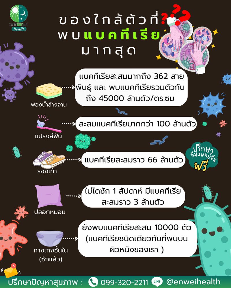[ENWEI HEALTH] ของใกล้ตัวที่พบแบคทีเรียมากสุด ฟองน้ำล้างจาน - เป็นแหล่ง ...