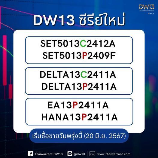 [@Newss] 🆕DW13ซีรีย์ใหม่ล่าสุด! 🟢SET5013C2412A 🔴SET5013P2409F 🟢 ...