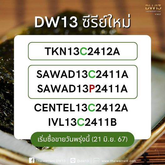 [@Newss] 🆕DW13 ซีรีย์ใหม่ล่าสุด! 🟢TKN13C2412A 🟢SAWAD13C2411A 🔴 ...