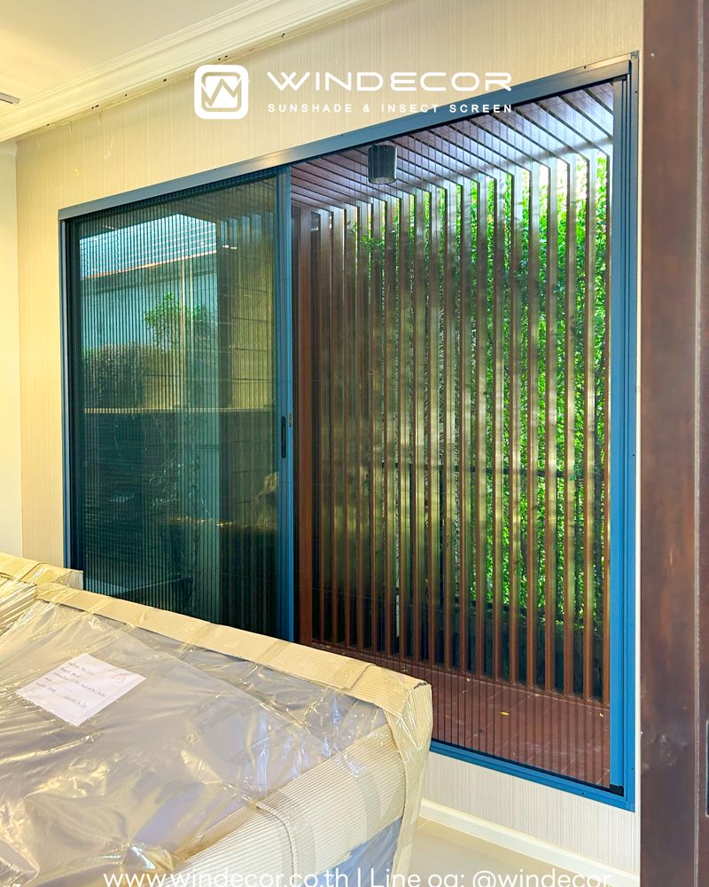 [เจ้าเนิฟ x Windecor] 🏠🌿รักธรรมชาติ ชมธรรม. มุ้งพับจีบเฟรมสีน้ำเงิน 🔵 สวยๆ เหมาะกับวงกบประตู ...