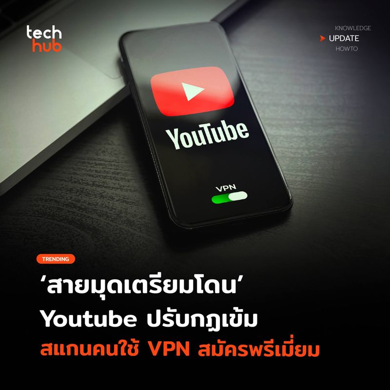 [Techhub] สายมุด ระวังตัวให้ดีนะ YouTube กำลังเตรียมจัดการกับสมาชิก Premium ที่ใช้ VPN เพื่อ ...