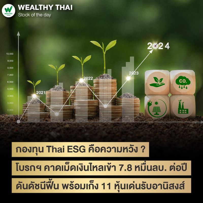 [Wealthy Thai] กองทุน Thai ESG คือความหวัง ? โบรกฯ คาดเม็ดเงินไหลเข้า 7.8 หมื่นลบ. ต่อปี ดัน ...