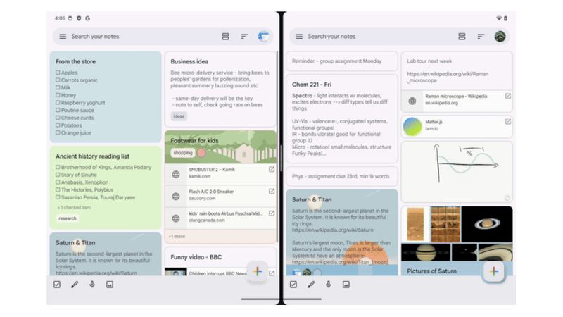 [Shoper Gamer] Google Keep รองรับ Multi-instance บน Android จอใหญ่ โดย