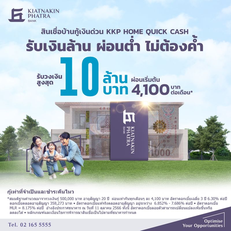 [บ้านสวย ที่ดินสวย โรงแรมสวย] "KKP สินเชื่อบ้านกู้เงินด่วน" รับวงเงิน ...