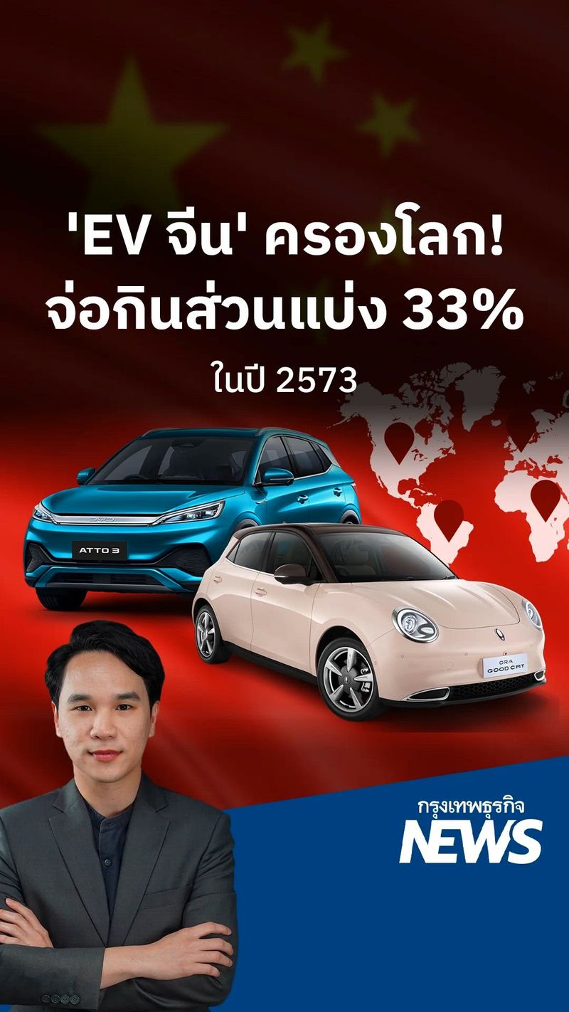 [กรุงเทพธุรกิจ] 'EV จีน' ครองโลก! จ่อกินส่วนแบ่ง 33% ในปี 2573 | กรุงเทพธุรกิจNEWS EV จีนครองโลก ...