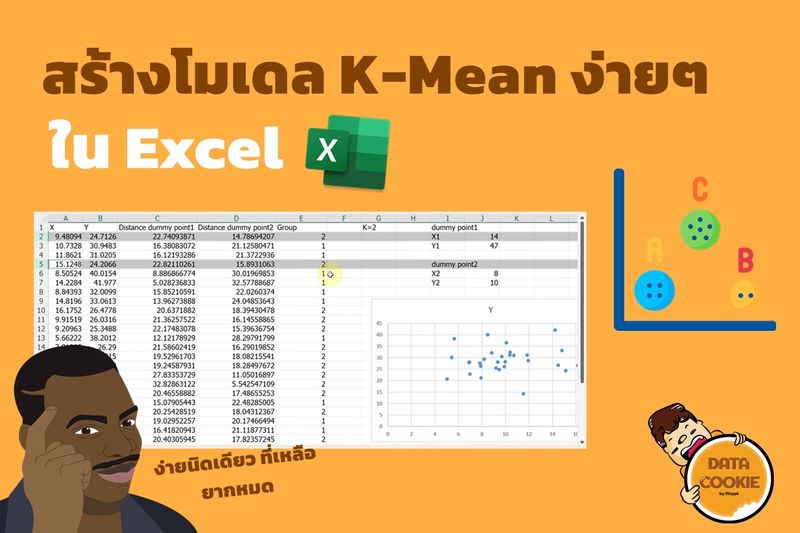 [Datacookie] สร้างโมเดลKmeanง่ายง่ายในExcel 👨‍💻 โพสต์นี้แอดคุ้กกี้🍪จะมาสอนการทำโมเดลจัดกลุ่มยอด ...