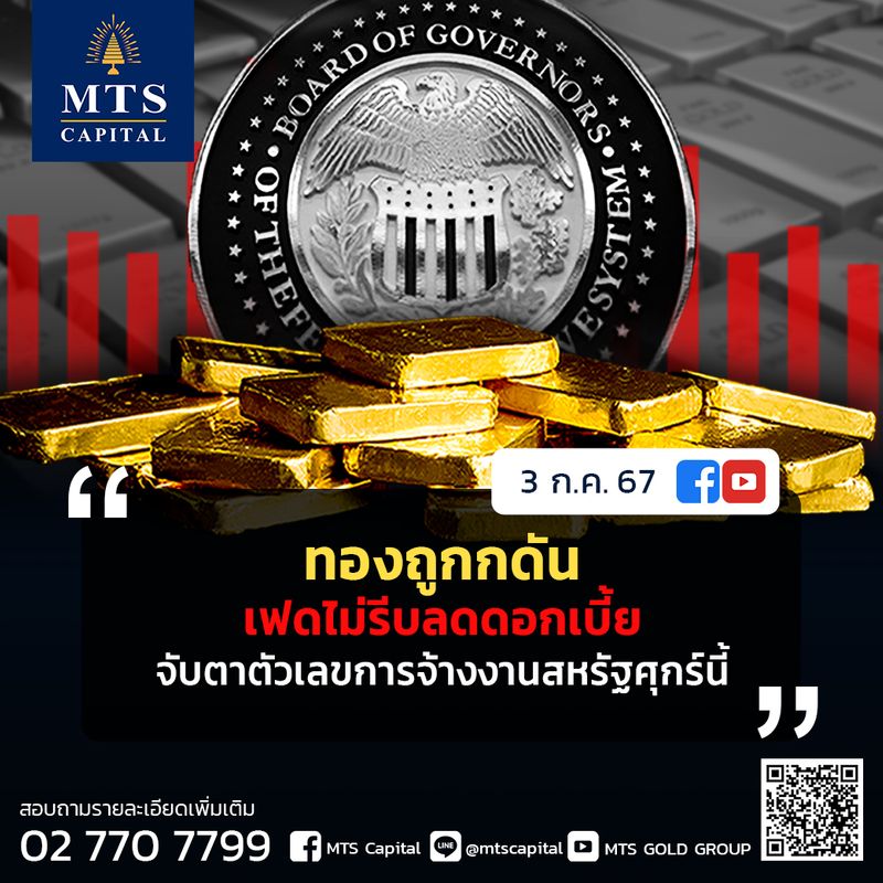 [MTS GOLD GROUP] ทองถูกกดดัน จากเฟดไม่รีบลดดอกเบี้ย จับตาตัวเลขการจ้าง ...