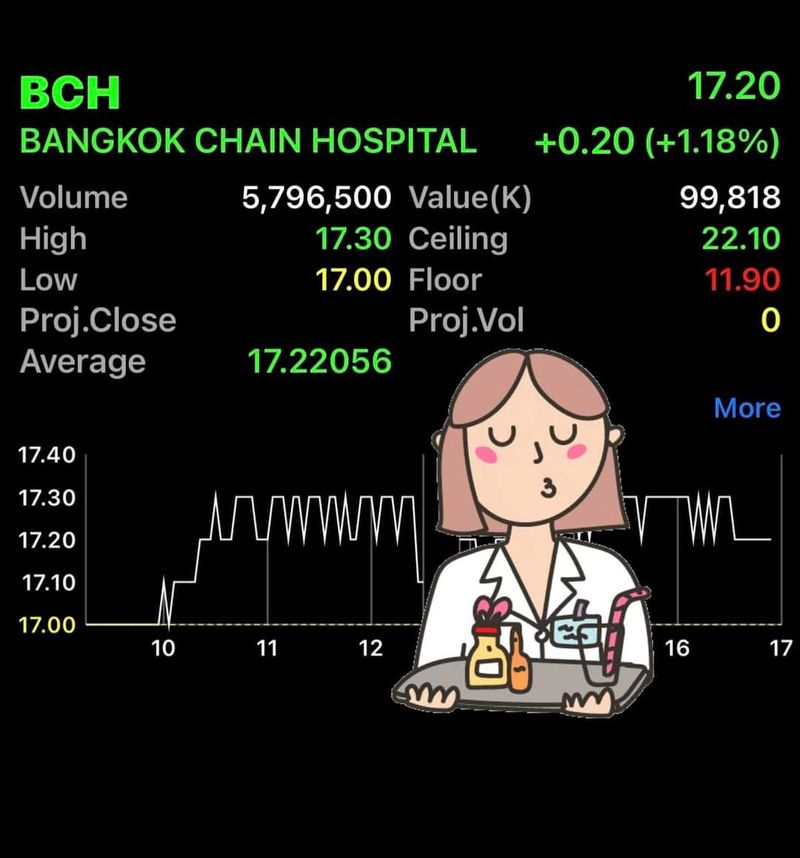 [stwps] BCH วันก่อนลงไป16.80วันนี้17.20😊 AOT 56.75 BBL135.50 🌿HANA48 ...